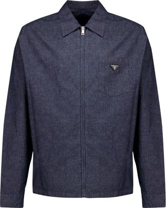 Prada Chambray-Hemd - - Shirts - Herren - Blau - L