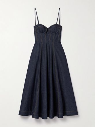 Zimmermann Robe Midi En Jean Crush - Bleu