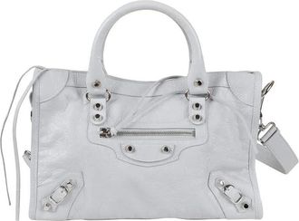 Balenciaga Crossbody Bags - Structured Grey Leather Handbag With Dual Handles - Gr. unisize - in Grau - für Damen