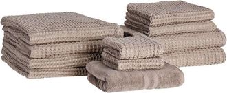 Beliani Handt&uuml;cher 11er Set AREORA Baumwolle Taupe