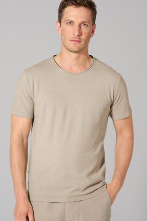 Hempage Hempage Herren vegan T-Shirt Rollsaum Thistle Beige