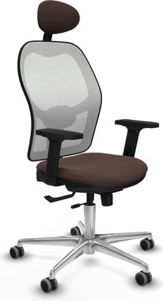 Piqueras y Crespo Verwaltungsstuhl mit 2D-Armen, h&ouml;henverstellbarer Lendenwirbelst&uuml;tze und festem Kopfteil, ausgestattet mit Syncro/Traslack und injiziertem Schaumstoff