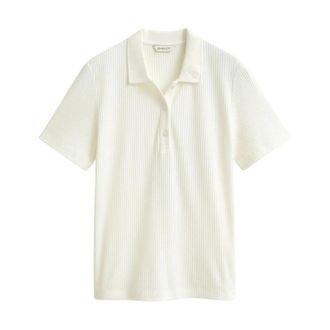 GANT Polo &agrave; c&ocirc;tes - Femme - Tops - Blanc - Taille: 42 FR