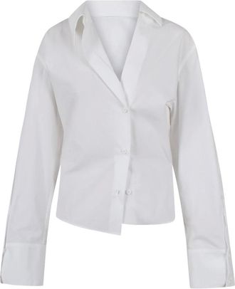 The Attico Femme, Blouses et Chemises, Blanc, Taille: 40 FR Chemise &agrave; Fermeture Asym&eacute;trique