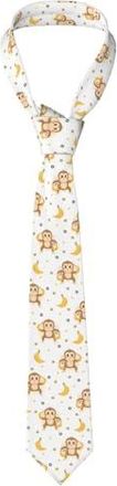 Generic Cravate DAffaires Singe Mignon Dessin Anim&eacute; Banane Blanche &Eacute;l&eacute;gant Necktie Classique Cravates Homme Pour Affaires &Eacute;v&eacute;nements Remise De Dipl&ocirc;me