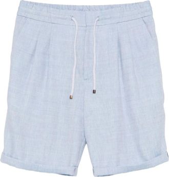 Brunello Cucinelli Homme, Shorts, Bleu, Taille: 2XL Linen Blend Shorts