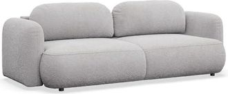 Selsey Sofa mit Schlaffunktion und Bettkasten 253 x 110 cm Hellgrau Boucl&eacute; - Schlafsofa & Couch mit DL-Automatik, gro&szlig;e Schlafcouch 165x205 cm, 3-Sitzer Sofa