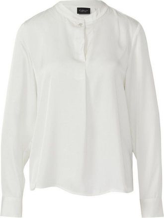 s.Oliver Langarmbluse Bluse Flie&szlig;ende Langarm-Bluse mit Stehkragen und Zierknopf