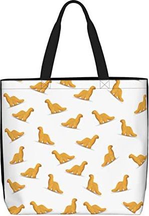 Generic Sac Fourre-Tout Poulet Dinosaure Mignon Sac &Agrave; Provisions De Grande Capacit&eacute; R&eacute;utilisable Sacs En Toile Pour Femmes, Pour Shopping, Tous Les Jours, Bur