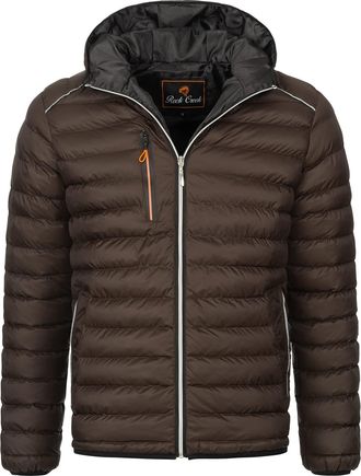 Rock Creek Herren Steppjacke Übergangsjacke Leicht Herrenjacke Männer Jacken Stepp Jacken mit Kapuze Daunenjacke Thremojacke H-317 Braun 2XL
