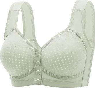 Generic Haut avec fermeture &agrave; bouton-pression en dentelle pour femme - Couverture compl&egrave;te - Soutien-gorge confortable sans armatures - L&eacute;g&egrave;rement doubl&eacute; - Sa