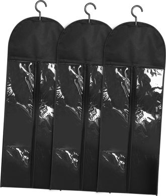 DOITOOL 3 Sätze Perückentaschen mit Haken Staubdichte Aufbewahrungstaschen für Haarverlängerungen Klare Front zur Sichtbarkeit Schutz vor Verschmutzung Organi