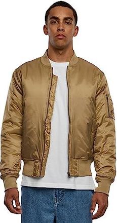 Urban Classics Blouson Court Rembourré, Fermeture Éclair, Veste Streetwear Zippée, 100% Polyester, Doublure Orange
