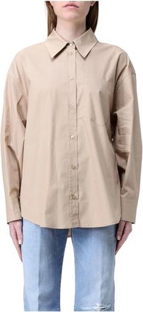 Dondup Femme, Blouses et Chemises, Beige, Taille: 34 FR Chemise Décontractée en Coton pour Homme
