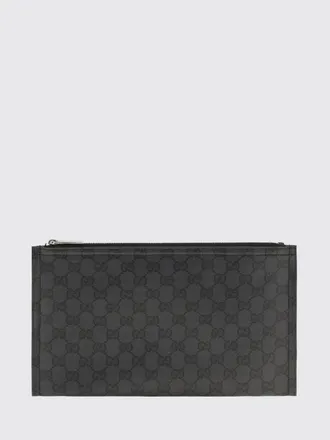 Gucci Porte-documents enveloppe en tissu GG Supreme noir