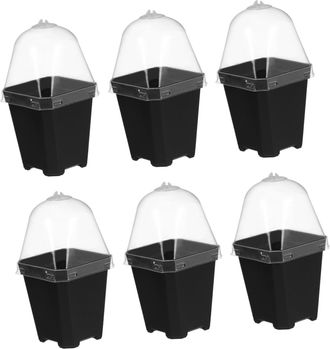 Garneck 10 Stück Anzuchttöpfe Mit Untersetzer Und Kuppel - Durchsichtige Kunststoff Pflanztöpfe Für Die Gartenarbeit Und Pflanzenanzucht - Ideal Für Den Kinde