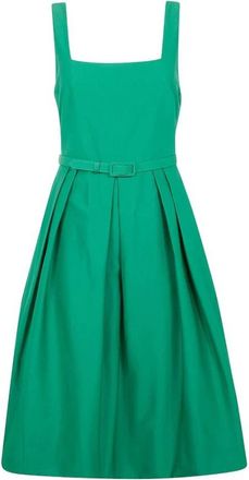 Ralph Lauren Femme, Robes, Vert, Taille: 36 FR Pleated Belted Dress
