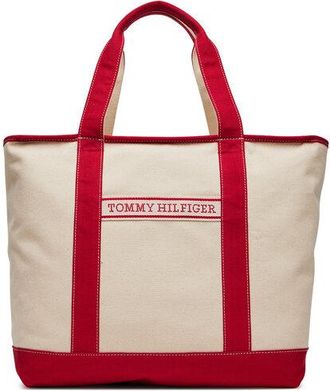 Tommy Hilfiger Handtasche Th Summer Canvas Tote AW0AW17421 Beige