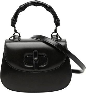 Gucci Sacoche Pre-owned avec poign&eacute;e sup&eacute;rieure en bambou - Femme - Pre-owned - Noir - Taille: ONE Size