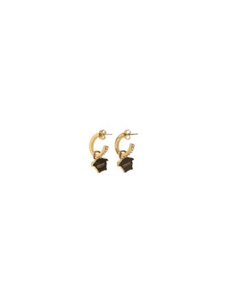 Versace Womens Medusa Head Drop Earrings Versace Gold Crystal Metal Metallic Metallised