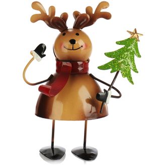 Com-Four Weihnachtsdeko aus Metall - Blechfiguren im weihnachtlichen Design - Wackelfiguren für die Adventszeit - winterliche Dekoration