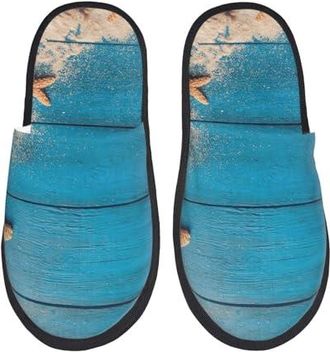 Generic Coquillages Et &Eacute;toiles De Mer Femme Homme Pantoufles Antid&eacute;rapantes Chaussons Chaud Chaussures De Maison Pour Maison Hiver Int&eacute;rieur M