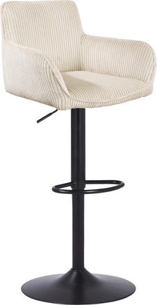 Livetastic Barhocker, Schwarz, Beige, Metall, Textil, Drehteller, 55x91.5-113x52 cm, Sitzfl&auml;che 360&deg; drehbar, inklusive Armlehnen, Esszimmer, Barm&ouml;bel, Barhocker