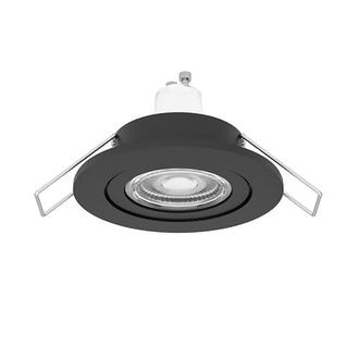 Eglo LED Einbaustrahler Barranco, Deckenspot Badezimmer, Deckenstrahler aus Kunststoff in Schwarz, Badlampe warmwei&szlig;, inkl. GU10 Leuchtmittel, IP44