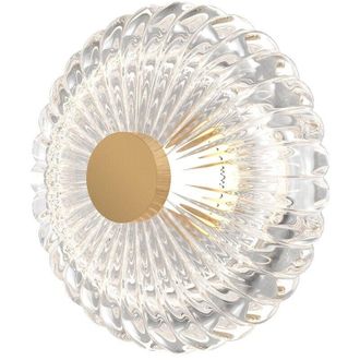 Maytoni Maytoni Amulet Round Applique murale moderne 18 cm, dorée, 3 000 K, abat-jour en verre 90 lm
