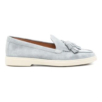Santoni Blaue Leder Loafers Casual Flats - - Shoes - Damen - Blau - 39 1/2 EU
