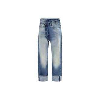 R13 Femme, Jeans, Bleu, Taille: W26 Jean Droit en Coton