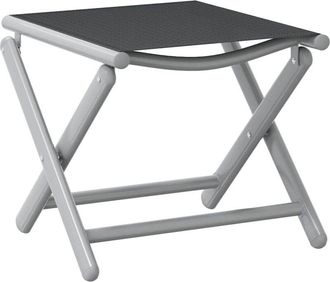 vidaXL Repose-pied pliable noir et argent&eacute; textil&egrave;ne et aluminium vidaXL