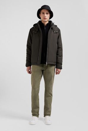 Eden Park Blouson Zipp&eacute; &Agrave; Capuche Kaki