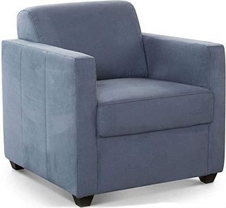 Cavadore Cavadore Sessel Camerus mit Federkern / Polstersessel im trendigem Design / 78 x 80 x 83 / Mikrofaser: blau