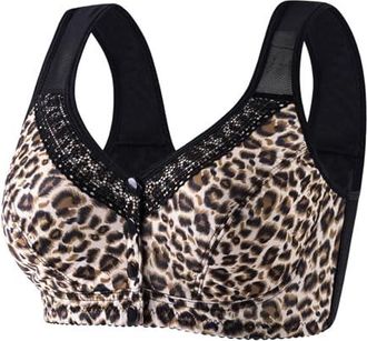 Generic Soutien-gorge tendance pour femme, imprim&eacute; animal, armatures, fermeture sur le devant, bretelles r&eacute;glables, couverture compl&egrave;te, soutien sans fil, gra