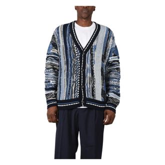 Laneus Jacquard-Cardigan - - Knitwear - Herren - Mehrfarbig - L