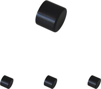 Gardinia Endkappen f&uuml;r Gardinenstangen, Serie Chicago, &Oslash; 20 mm, Metall, Schwarz-matt, 2 St&uuml;ck (Packung mit 4)