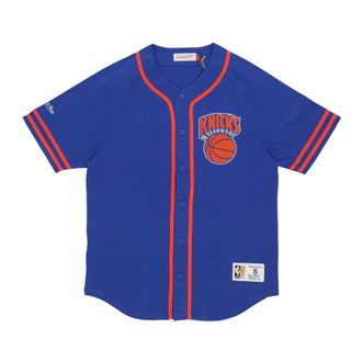 Mitchell & Ness NBA Vintage Logo Button Front Jersey - - Sport - Herren - Blau - XL