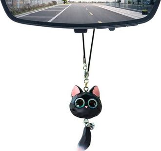 Generic Pendentif Chat Dessin Animé - Accessoires Voiture Résine Décoration Intérieure, Figurine Femmes Filles