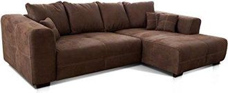 Cavadore Cavadore Ecksofa Mavericco / XXL Eckcouch Inkl. R&uuml;ckenkissen und Zierkissen / Longchair rechts / Industrial Style / 285 x 69 x 170 (BxHxT) / Mikrofase
