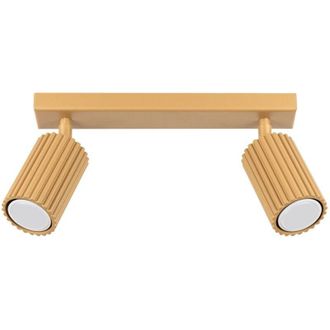 Licht-Erlebnisse Licht-erlebnisse - Spot Strahler Aluminium GU10 verstellbar in Gold 2-flammig l&auml;nglich Modern Lampe