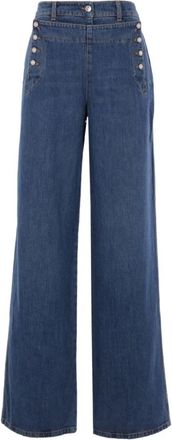 Ermanno Scervino Femme, Jeans, Bleu, Taille: 34 FR Jeans a palazzo bottoni mariniere