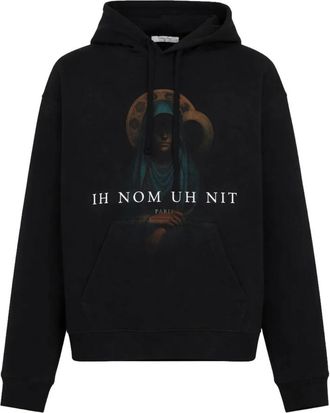 Ih Nom Uh Nit IH NOM UH Nit, Homme, Sweatshirts et sweats &agrave; capuche, Noir, Taille: L Mary Print Sweat &agrave; capuche