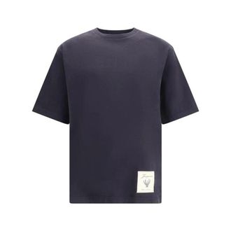 Jacquemus Homme, Tops, Bleu, Taille: M T-shirt ras du cou en coton