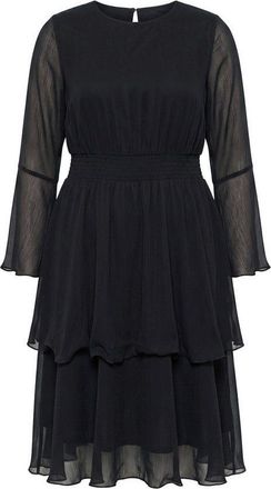 Miamoda Midikleid Chiffonkleid A-Linie Midil&auml;nge Volants