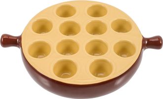 BESPORTBLE Schneckenpfanne 12er Backofen Keramik: Schneckenplatte Schnecken Französisches Gericht Gebackener Schneckenteller Porzellan Teufelsei-teller Gedämpfte
