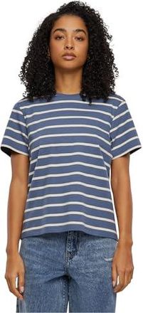 Urban Classics T-Shirt pour Femme ray&eacute; Boxy Tee Blanc/Bleu vintageblue S, Blanc cass&eacute;/Bleu Vintage, S