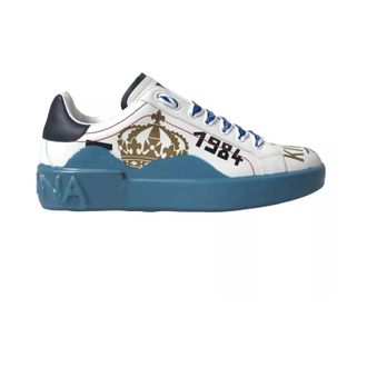 Dolce & Gabbana Bedruckte Portofino Low Top Sneakers - - Shoes - Herren - Wei&szlig; - 39 1/2 EU