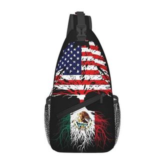 Generic Mexicain Mexique Drapeau Am&eacute;ricain Cultiv&eacute; Au Mexique Racines Mexicaines Sac &Agrave; Bandouli&egrave;re Multifonctionnel Pochette Epaule D&eacute;contract&eacute; Sac Banane Pou