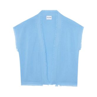 Kujten Kujten, Femme, Pulls, Bleu, Taille: 40 FR Gilet en maille fine